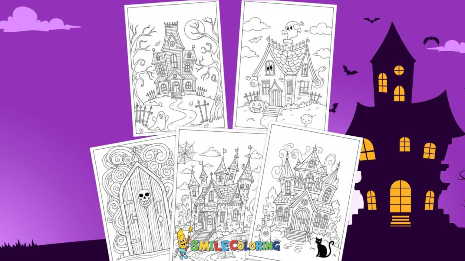 50 Haunted House Coloring Pages: Free Printables for fun